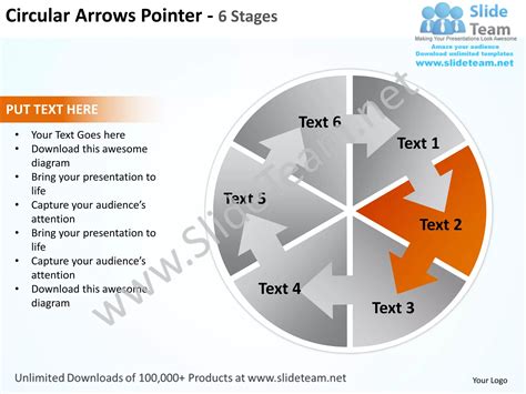 Circular Arrows Pointer Stages Powerpoint Templates PDF Technology Computing