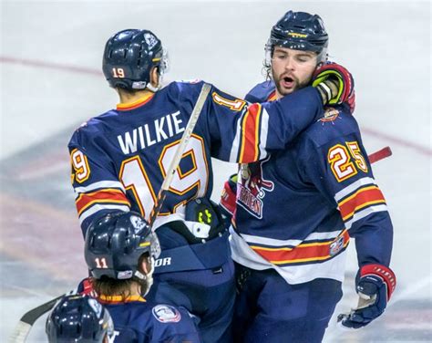 Hockey Peoria Rivermen Defeat The Quad City Storm At Carver Arena