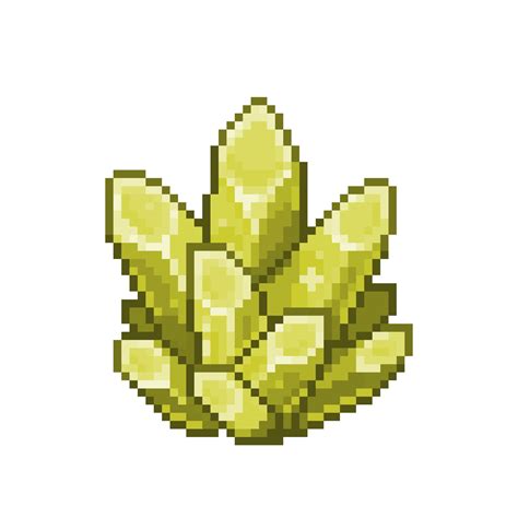 An 8 Bit Retro Styled Pixel Art Illustration Of A Yellow Crystal 25212489 Png