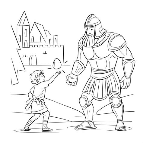 David And Goliath Coloring Pages Coloringlib