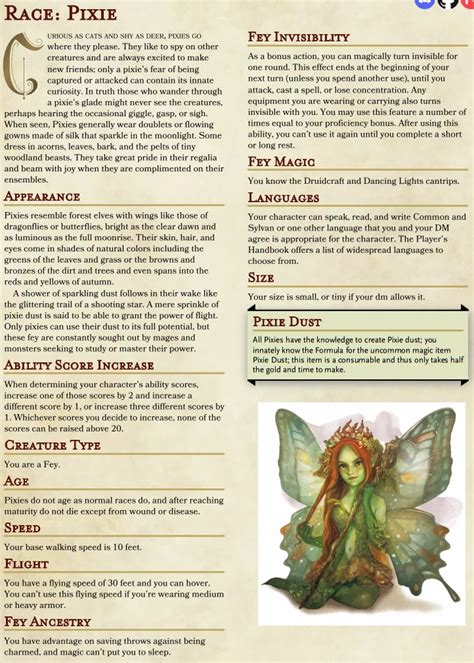 Pixie Race For 5e Scrolller