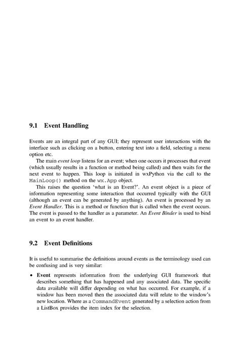 Advanced Python 9 Event Handling Events Are An Integral Part Of Any GUI They Represent User