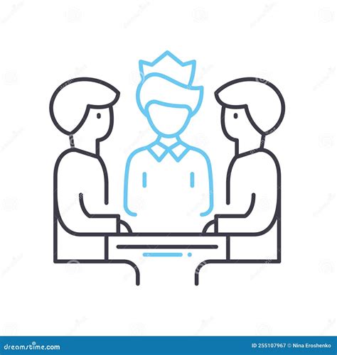 Moderator Line Icon Outline Symbol Vector Illustration Concept Sign Stock Vector