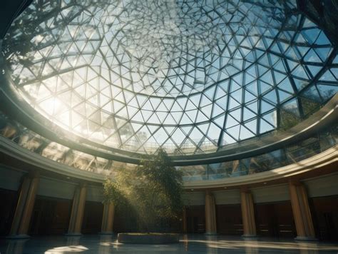 Premium Ai Image A Grand Structure With An Exquisite Glass Dome