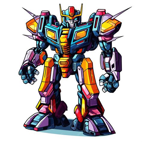 Ilustración Del Modo De Ataque De Robot Más Fuerte Vector Premium