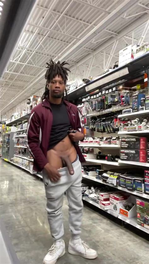 Hung Exhibitionist Shows Off Bbc In Store