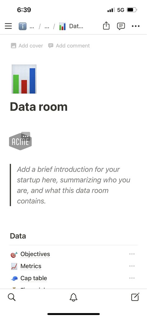 Notion Template Gallery Data Room