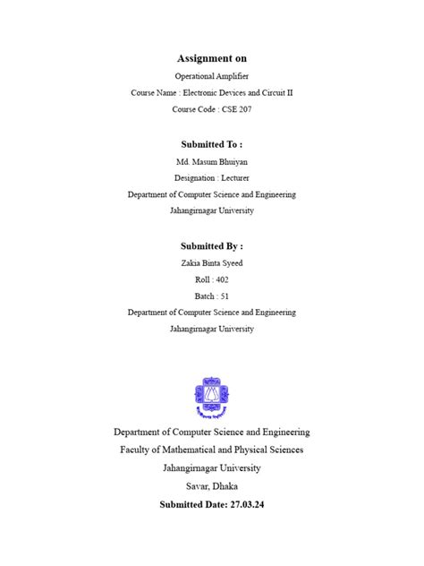 Assignment Front Pdf