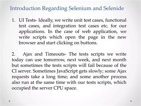 Selenide Vs Selenium The War Of Technologies Ppt