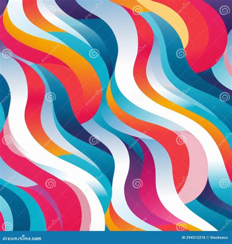 Colorful Wave Pattern Abstract Graphic Design Inspired Illustration Stock Illustration