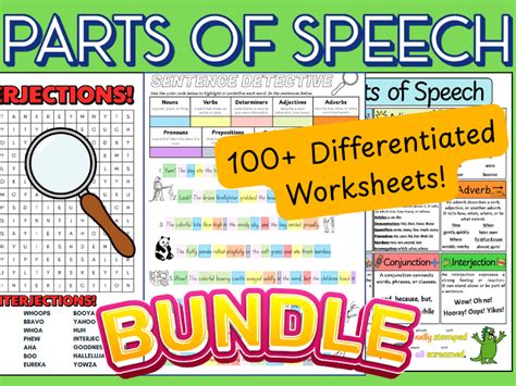 Parts Of Speech Word Class Mega Pack Teaching Resources