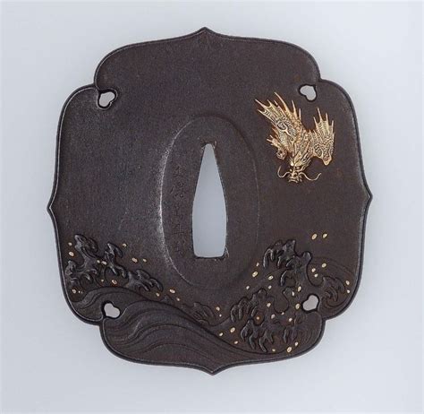 Tsuba With Dragon And Waves Design