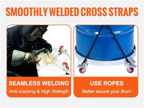 Vevor 2pcs 55 Gallon Heavy Duty Drum Dolly 1000 Lbs Load Capacity