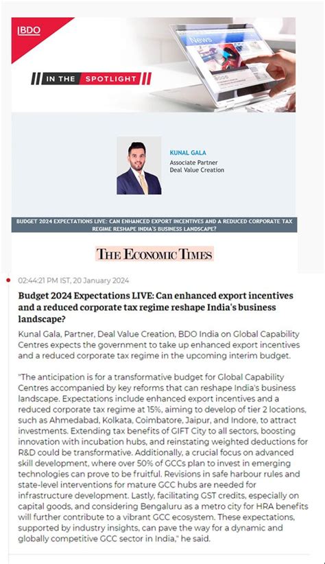 Kushal Shah On Linkedin Gcc Economictimes Bdo