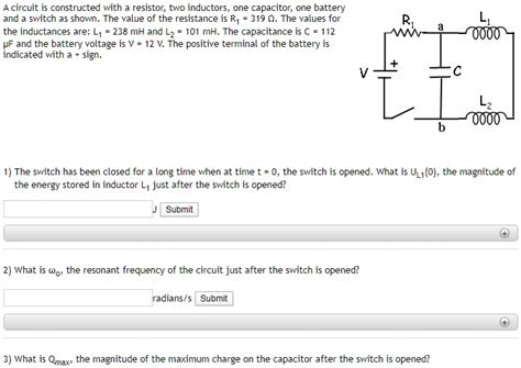 Solved Circuit Is Constructed With Resistor Two Inductors One