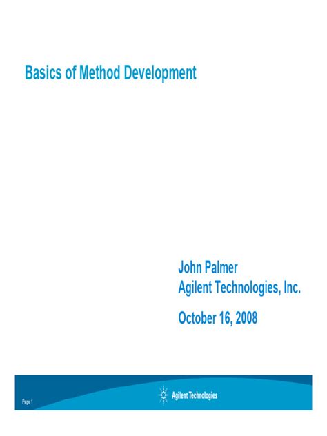Basics Of Method Development Pdf High Performance Liquid Chromatography Acid Dissociation