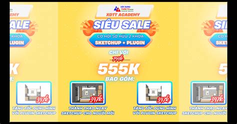 combo 5 khóa học sketchup plugin xây dựng tuấn tú