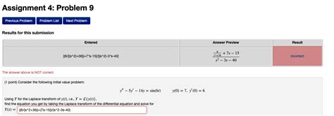 Solved Assignment 4 Problem 9 Previous Problem Problem List
