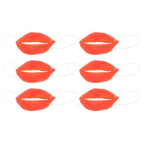Worgeous 6pcs Big Lips Cosplay Props Sausage Mouth Thick Lips Plastic