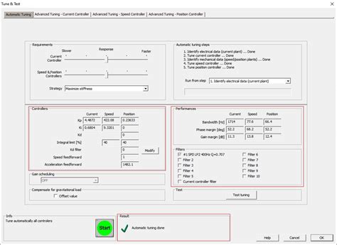 Automatic Tuning Interfaces Usage For Controllers Tuning And Parameters Test Technosoft Motion