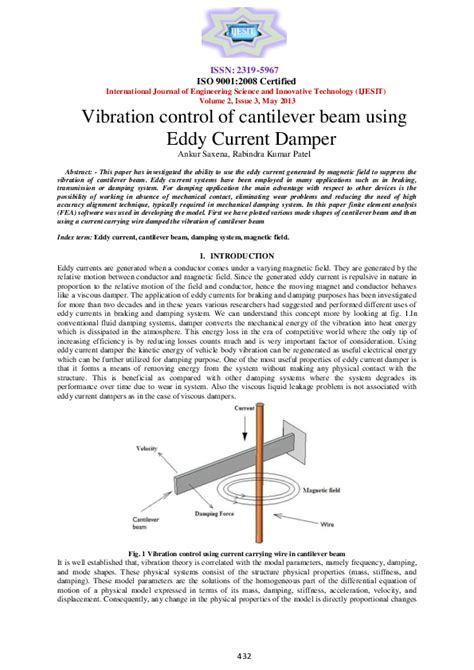 Pdf Vibration Control Of Cantilever Beam Using