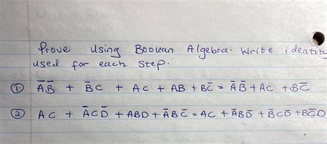 Solved Prove The Following Statements Using Boolean Algebra