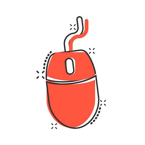 만화 스타일의 컴퓨터 마우스 아이콘 격리 된 흰색 배경에 커서 만화 벡터 일러스트 레이 션 포인터 시작 효과 비즈니스 개념