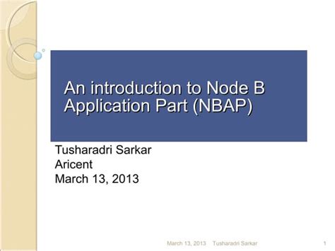 Nodeb Application Part Ppt