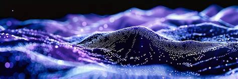 Premium Photo Abstract Blue Glow And Wave Futuristic Science Background Digital Particle Grid