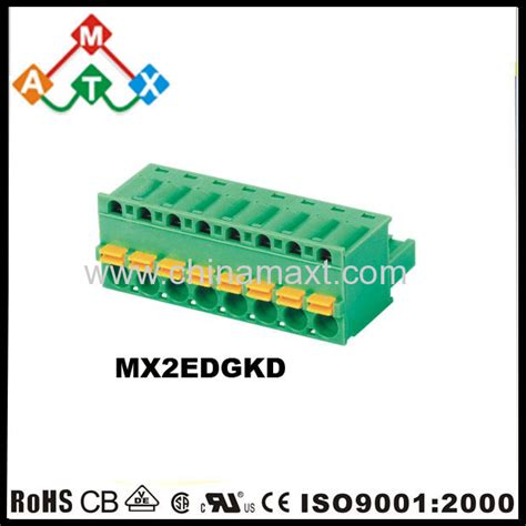 Pcb Screwless Spring Pluggable Terminal Blocks Wire Connectors 5 08mm Mx2edgkd Manufacturer From