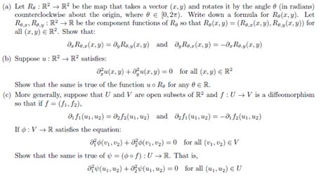 Solved a Let Rθ R R be the map that takes a vector x y Chegg