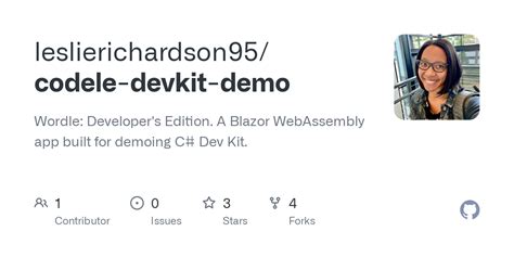 Github Leslierichardson95codele Devkit Demo Wordle Developers Edition A Blazor