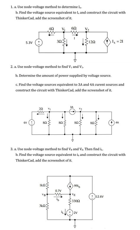 solved 1 a use node voltage method to determine ix b
