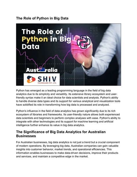 Ppt The Python Revolution In Big Data Analytics For Australian