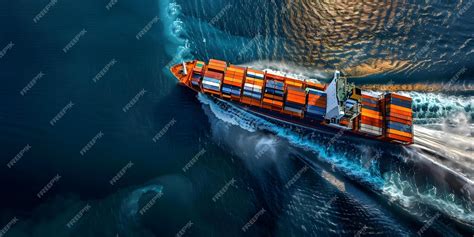 Busy Sea Route With Cargo Ships Carrying Containers To Ports Worldwide Concept Sea Trade Cargo