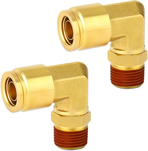 Zyining 2pcs Brass Air Fittings Elbow 1 4 Tube Od X 1 4 Npt Thread