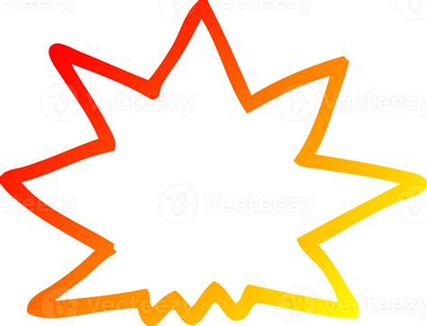 Warm Gradient Line Drawing Cartoon Explosion 45282012 Png