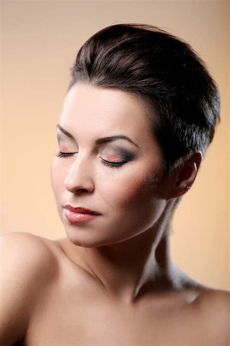 Glamour And Gorgeous Brunette Showing Her Body Stock Image Image Of Alone Elegant