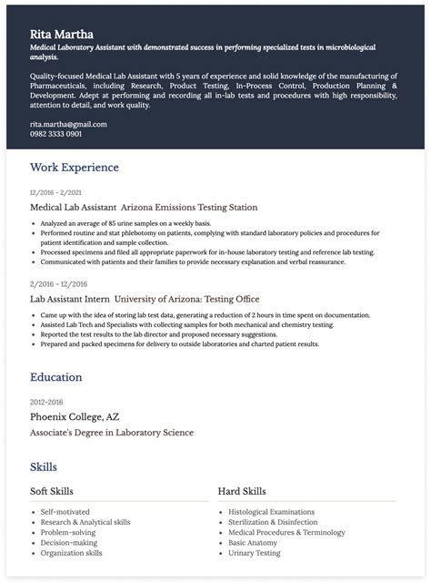 Lab Assistant Resume Examples Tips For Lab Assistant With No Experience Cakeresume