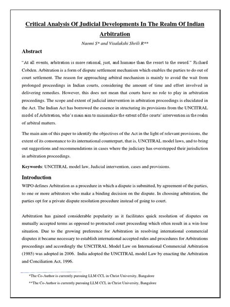 critical analysis of judicial developments in the realm of indian