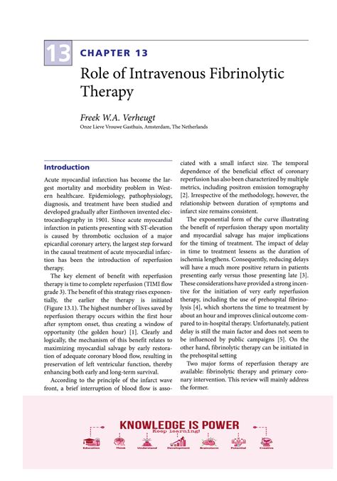 Solution Role Of Intravenous Fibrinolytic Therapy Studypool