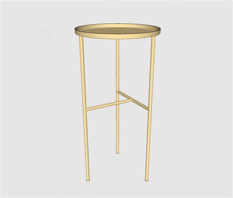 Round Brass Side Table Sketchup Hub