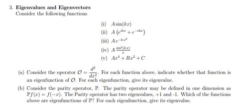Solved 3 Eigenvalues And Eigenvectors Consider The
