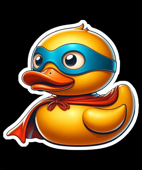 Super Hero Rubber Duck Vinyl Sticker Etsy