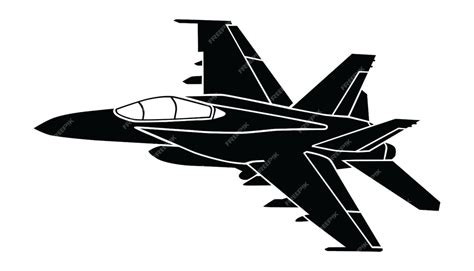 Premium Vector Jet Fighter Silhoutte F18 Hornet Top Side View