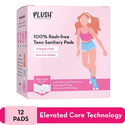 Plush Teen Cotton Sanitary Pads 12 Pcs Period Pads सैनिटरी पैड सेनेटरी पैड Bellegirl