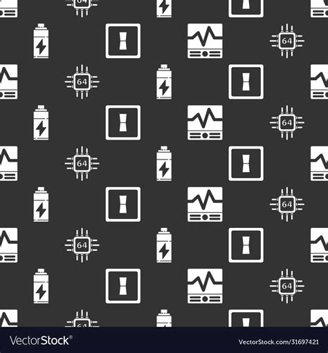 Set Electrical Measuring Instruments Processor Vector Image