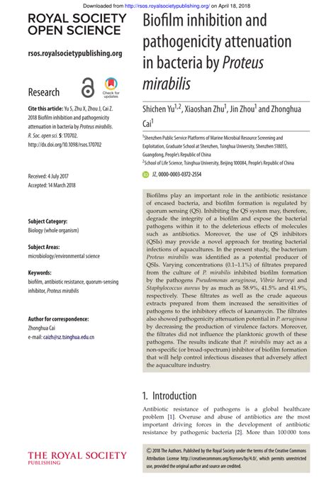 Pdf Biofilm Inhibition And Pathogenicity Attenuation In Bacteria By