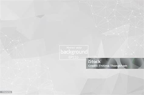 점과 선을 연결하는 추상 흰색 다각형 공간 배경 연결 구조입니다 벡터 과학 배경입니다 다각형 벡터 배경입니다 미래 Hud 배경 0명에 대한 스톡 벡터 아트 및 기타 이미지