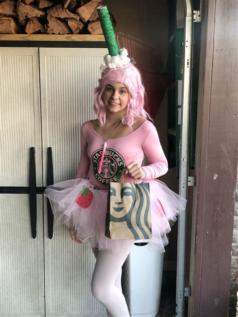 Diy Starbucks Pink Drink Costume Pink Halloween Costumes Starbucks Halloween Costume